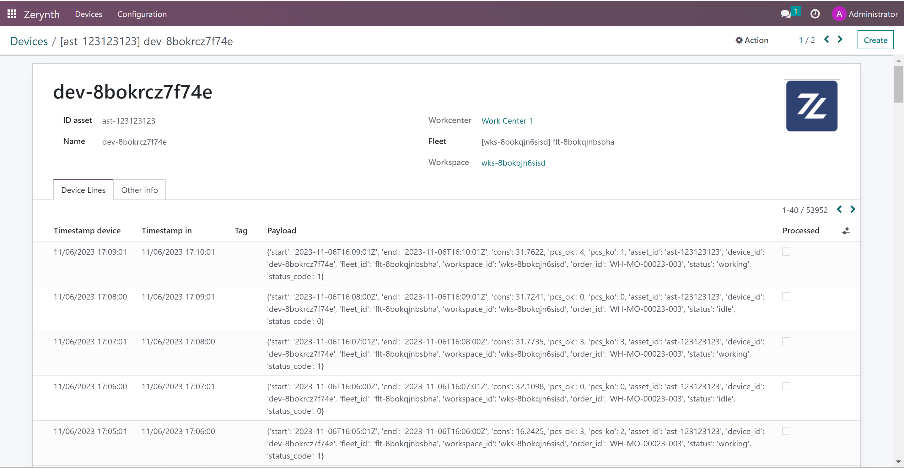 Zerynth Connector for Odoo